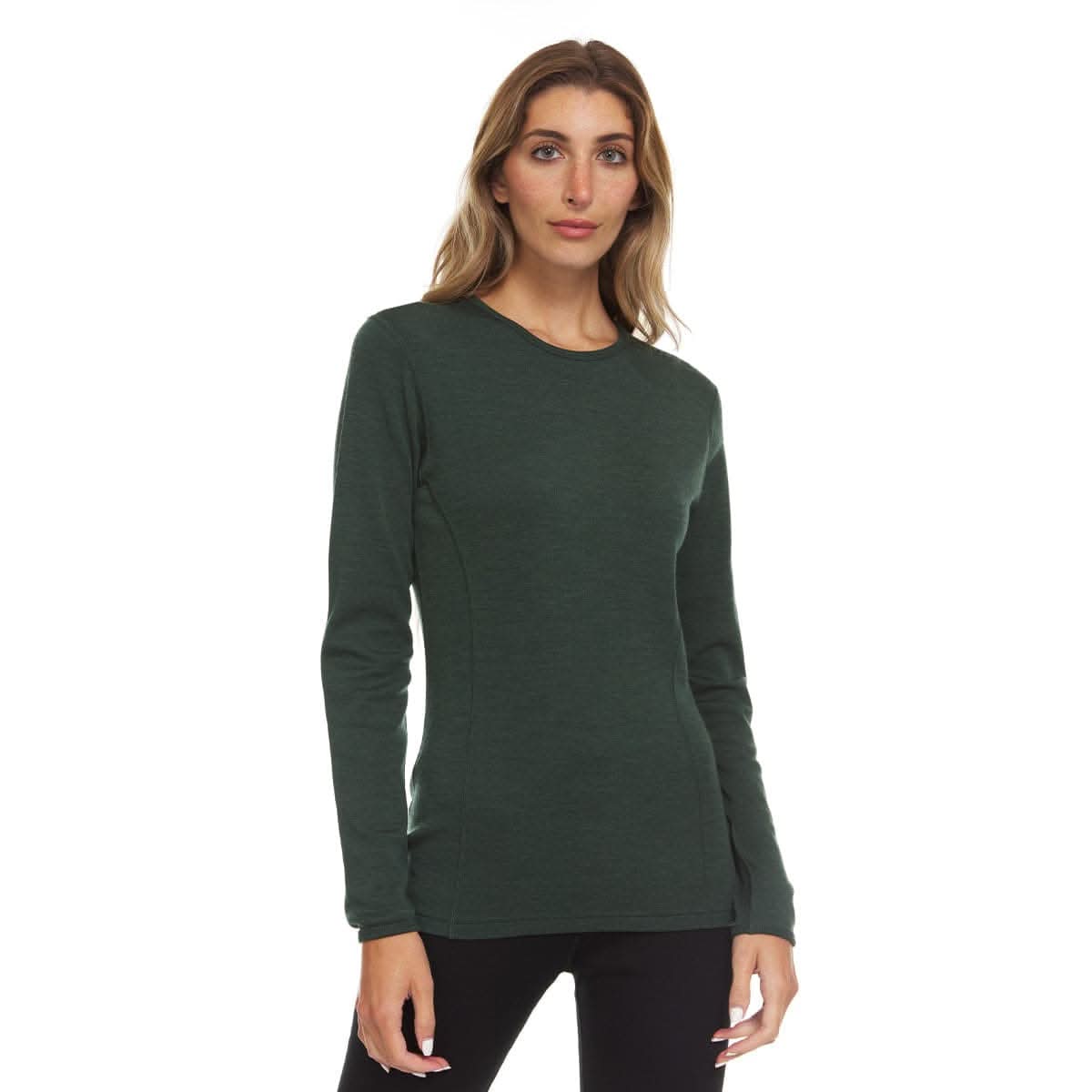 Midweight Women's Wool Crew Top - 100% Merino Wool – New England Naturals